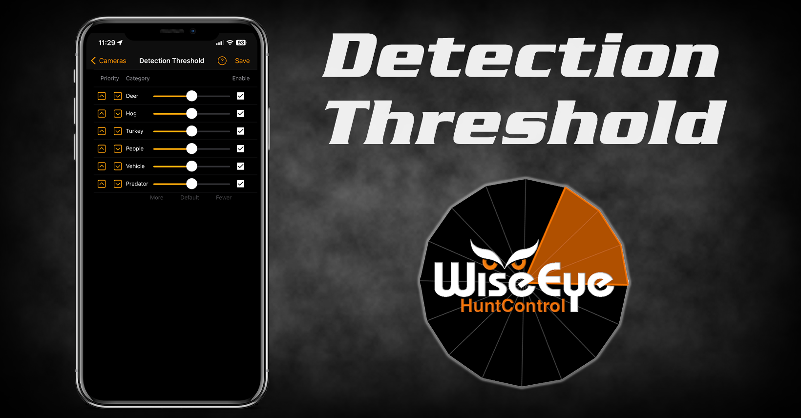 Detection Threshold - Wise Eye Data Cam